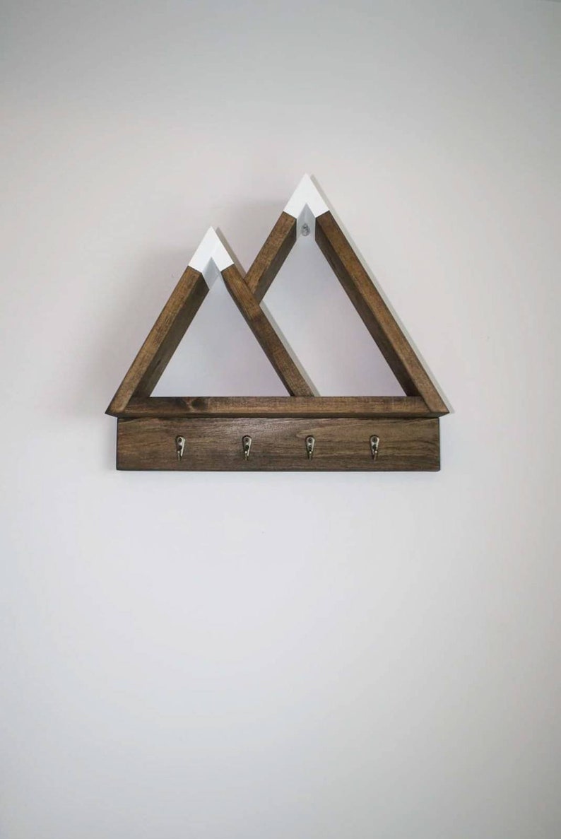 Mountain Key Chain Shelf Mountain Decor Adventure Decor | Etsy