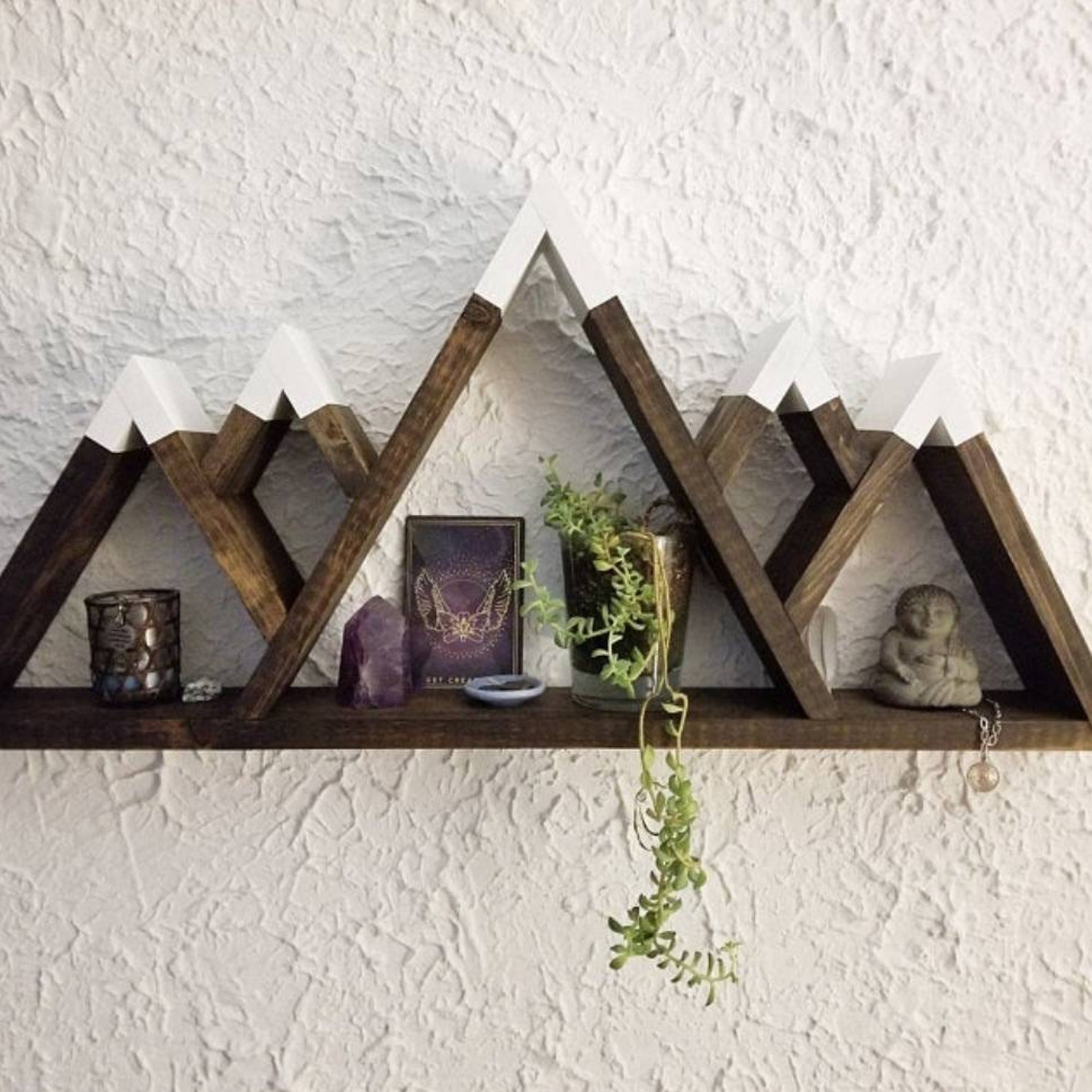 Five Peak Wood Mountain Shelf Wood Mountain Shelf Wall - Etsy