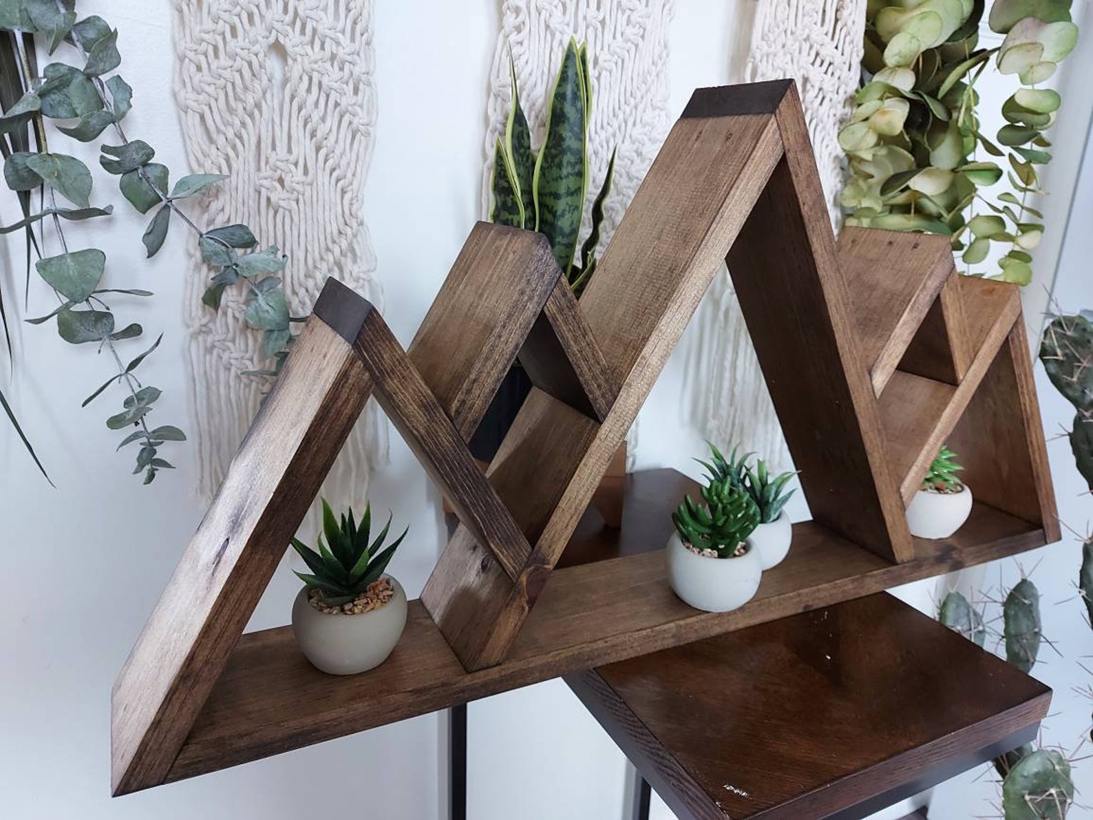 Five Peak Wood Mountain Shelf Wood Mountain Shelf Wall - Etsy