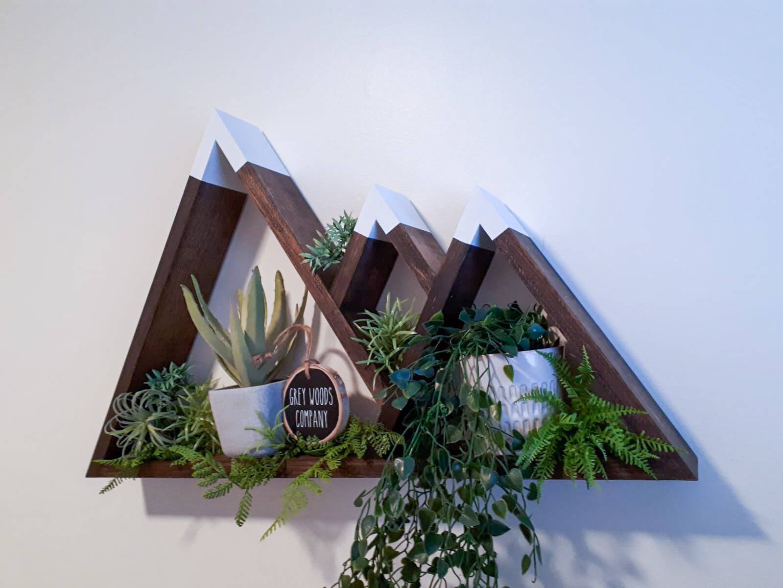 Wood Mountain Shelf Wall Decoration Rustic Decor | Etsy