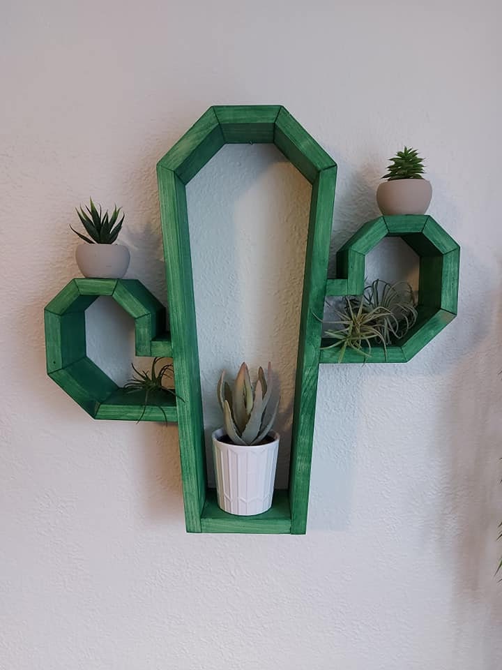 Cactus Wood Shelf Plant Lover Decor | Etsy