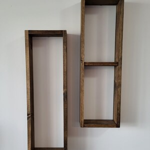 2 Set Long Wood Box Wall Décor - Wood Shelves - Rustic Décor - Plant ...