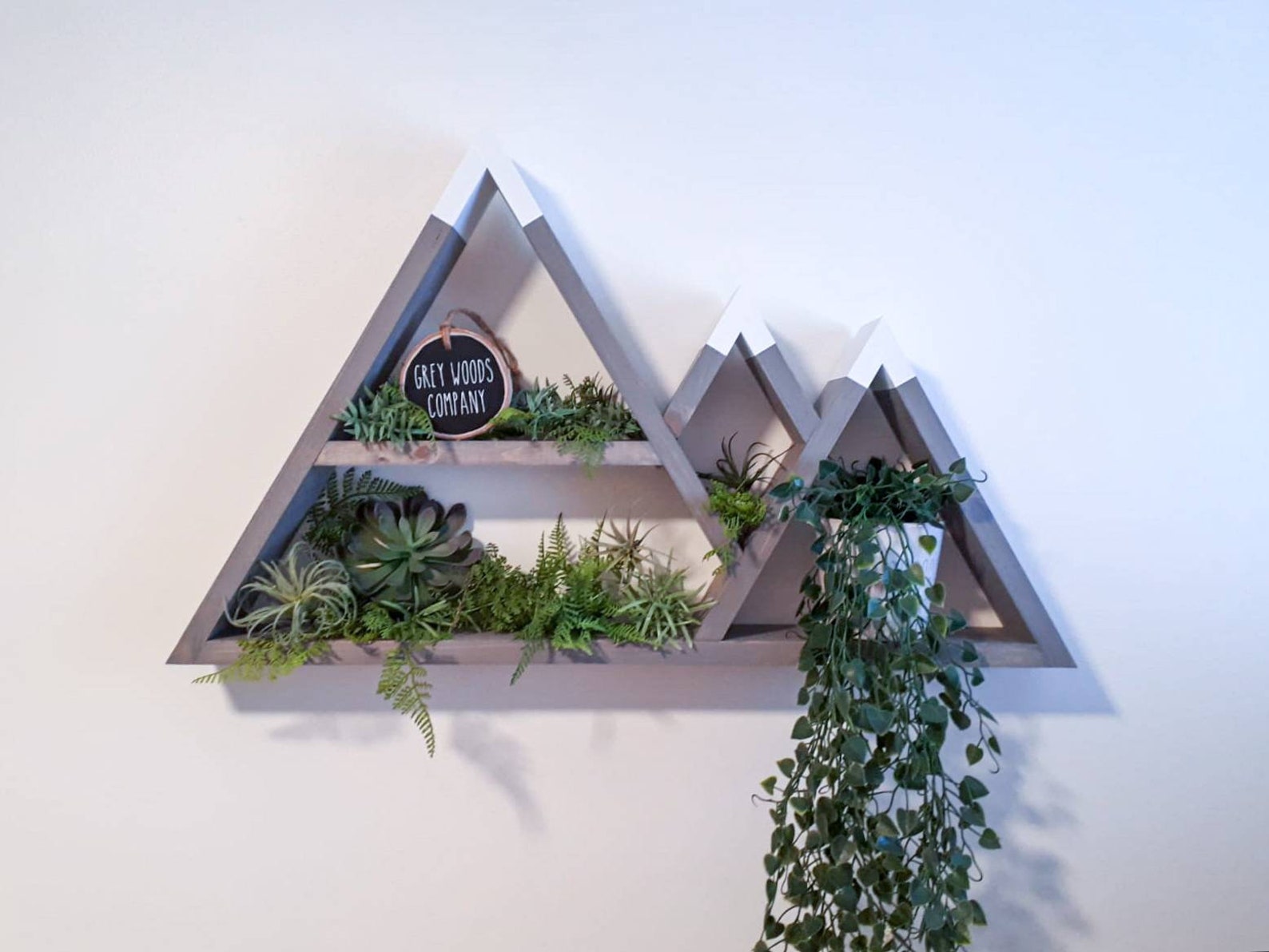 Wood Mountain Shelf With Horizontal Shelf Wall Decor - Etsy
