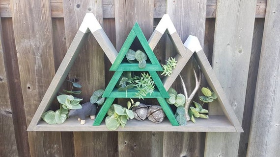 Evergreen Mountain Shelf Wood Mountain Shelf Rustic Decor | Etsy Canada