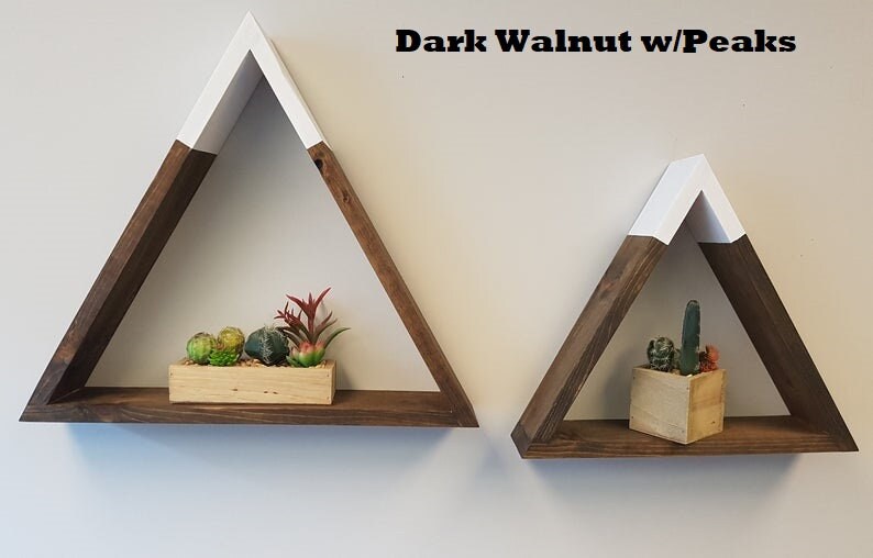 Mountain Peak Wood Shelves Triangle Shelves Adventure - Etsy