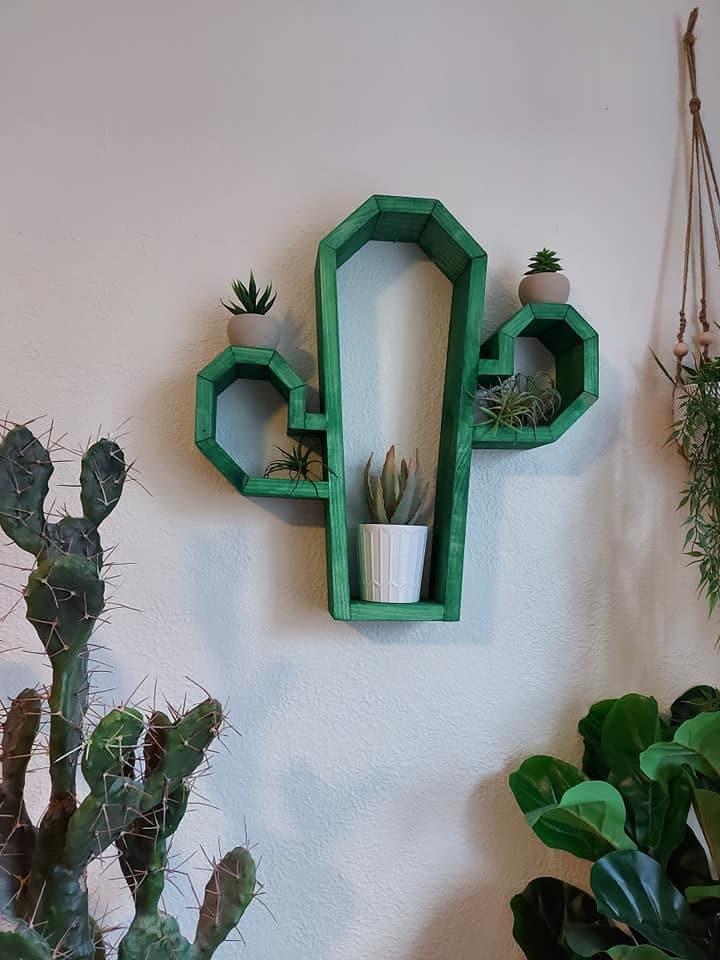 Cactus Wood Shelf Plant Lover Decor | Etsy