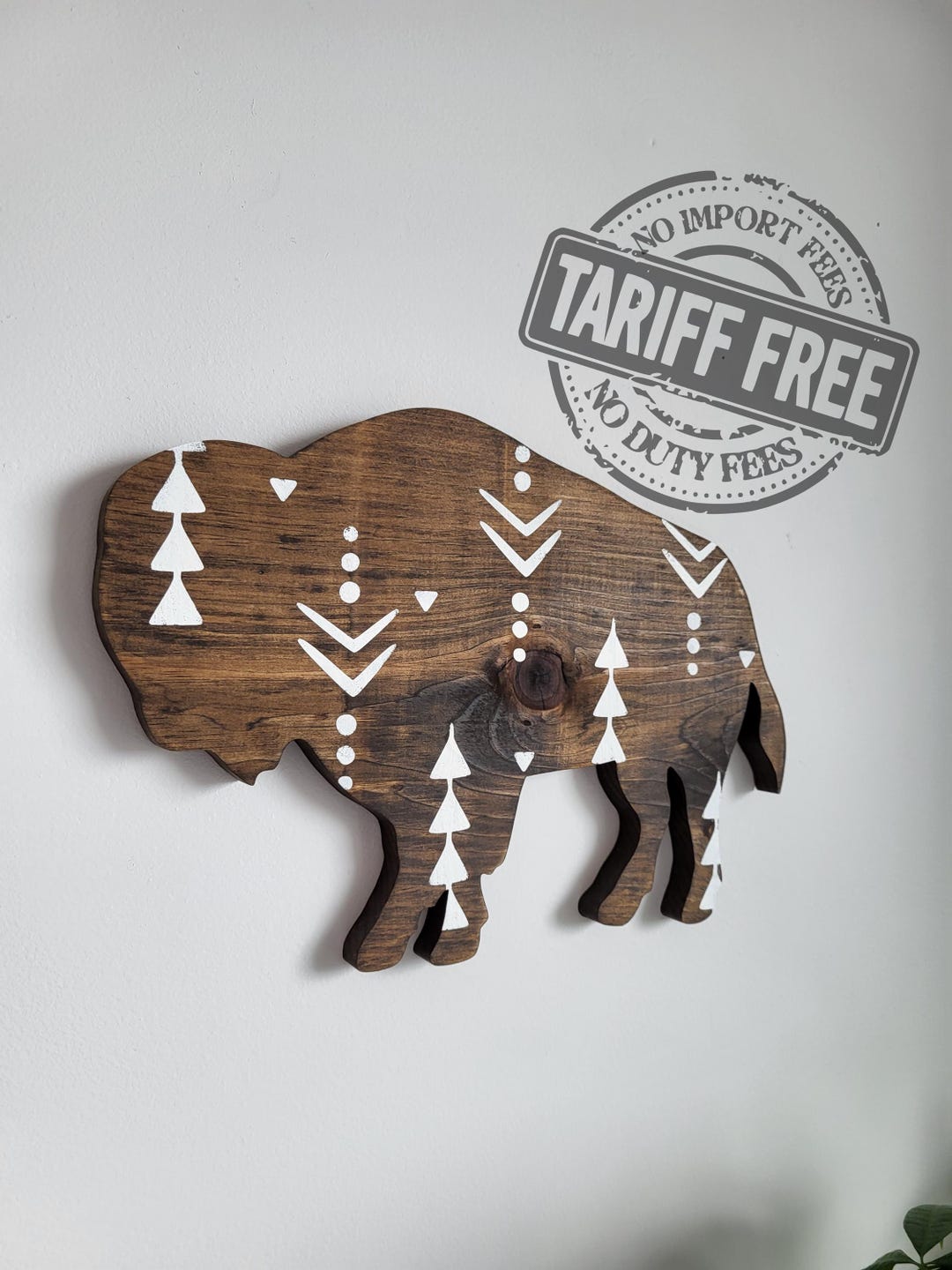 Aztec Buffalo Wooden Wall Decoration: Southwestern Rustic Decor - Etsy