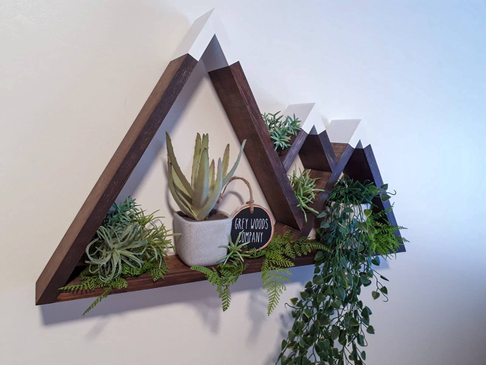 Wood Mountain Shelf Wall Decoration Rustic Decor | Etsy