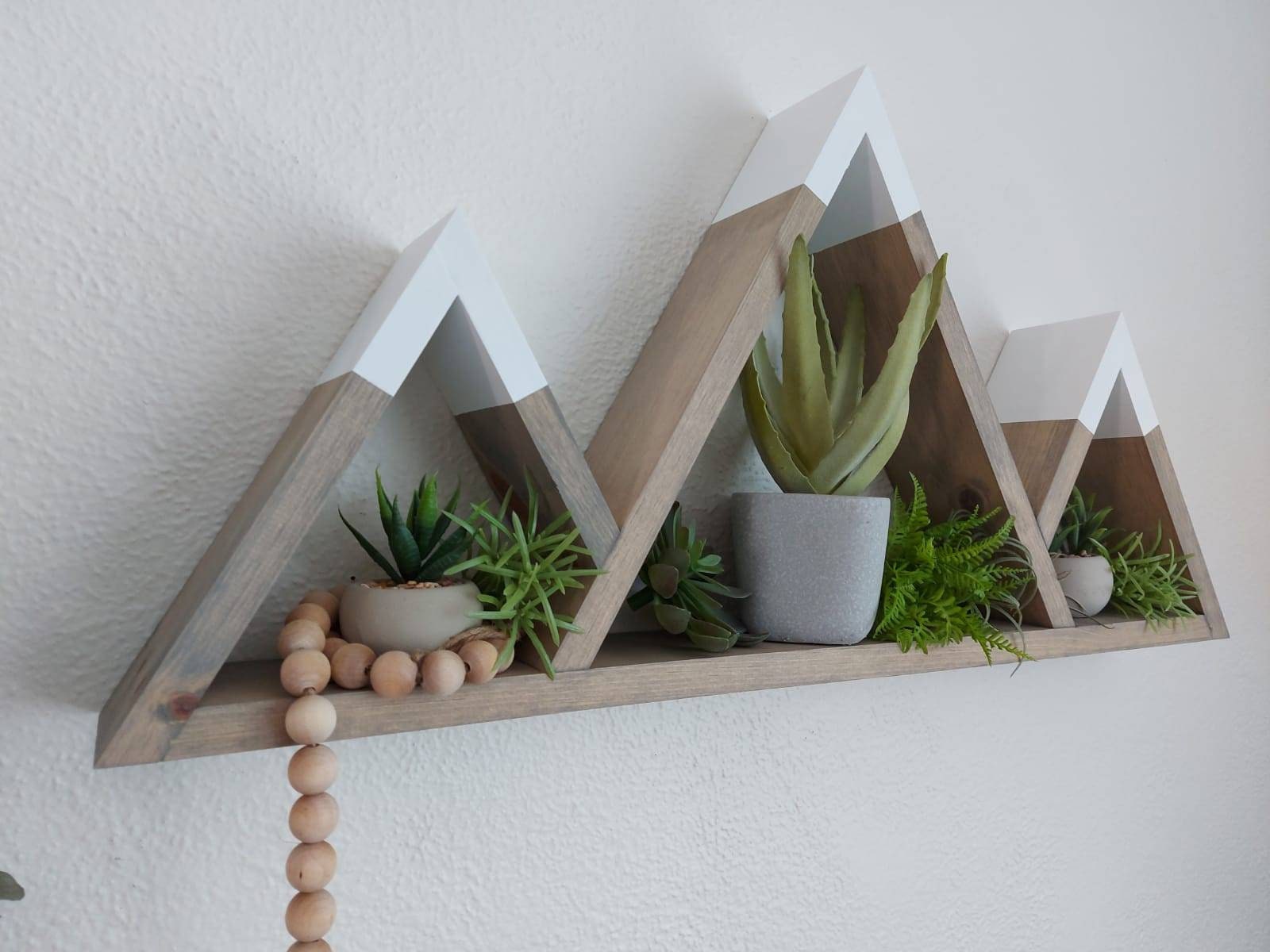 Tri-peak Wood Mountain Shelf Adventure Decor Mountain - Etsy