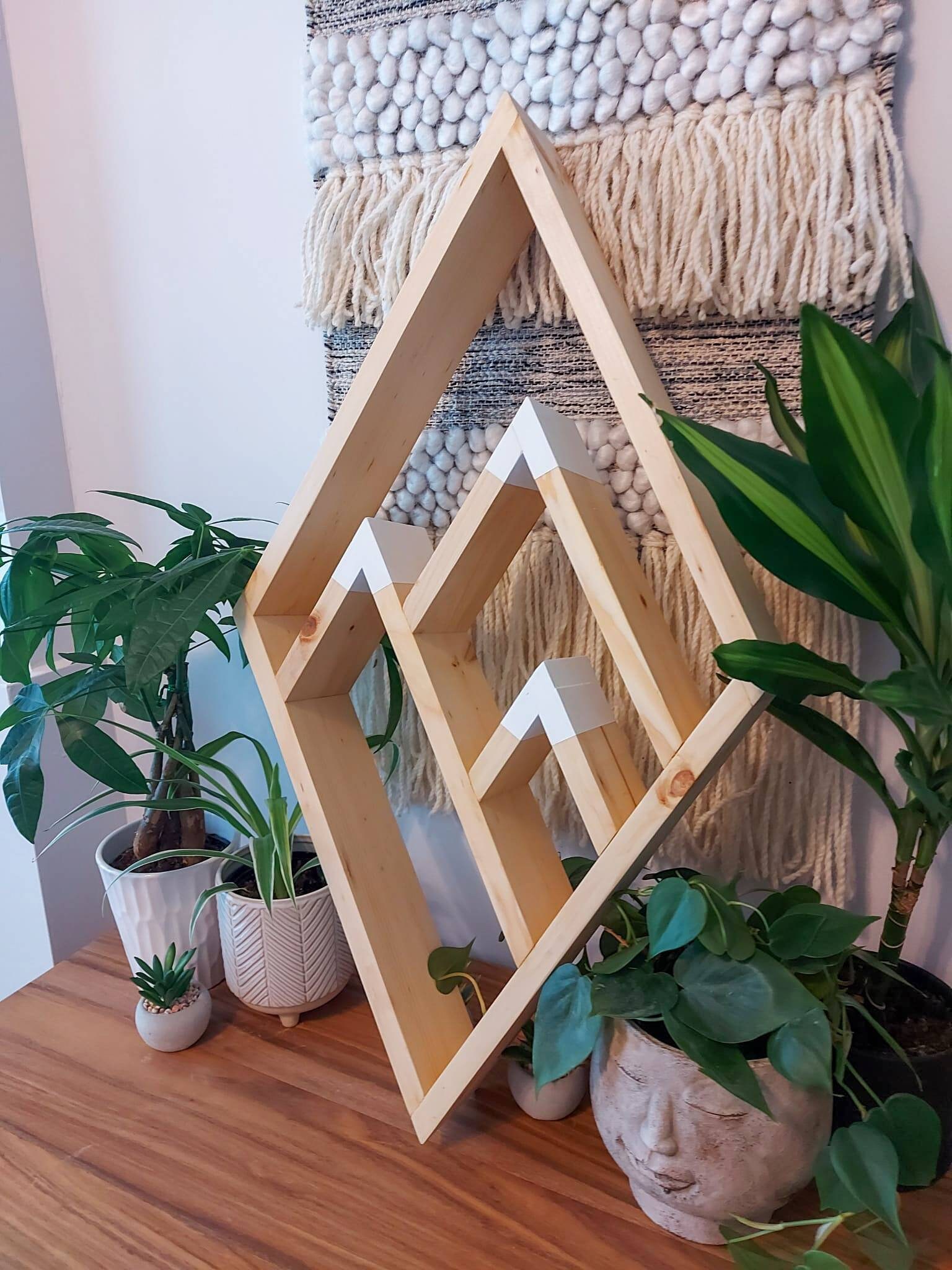 Adventure Diamond Shelf - Diamond Shelf- Wood Mountain Shelf - Wall ...