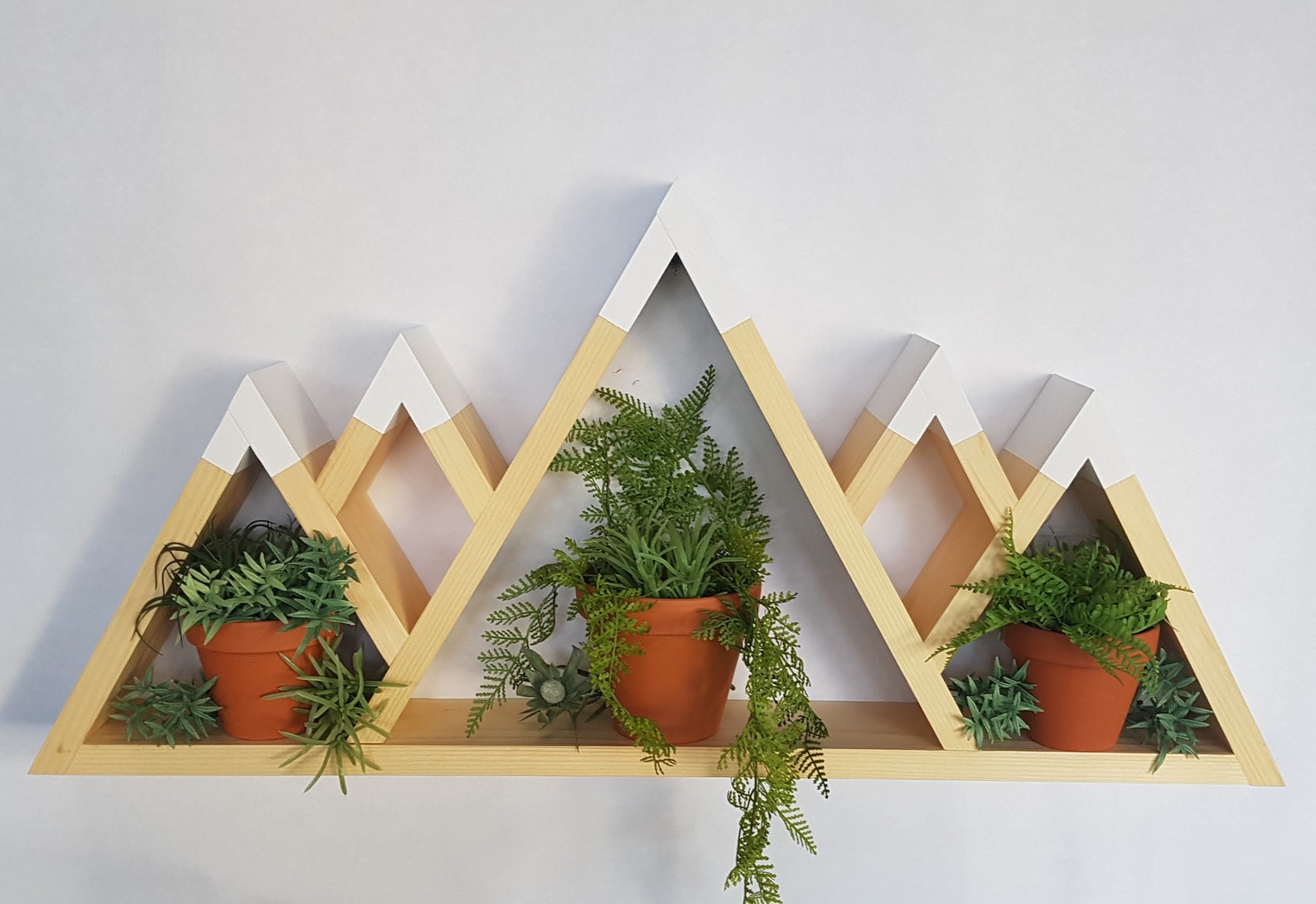 Five Peak Wood Mountain Shelf Wood Mountain Shelf Wall - Etsy