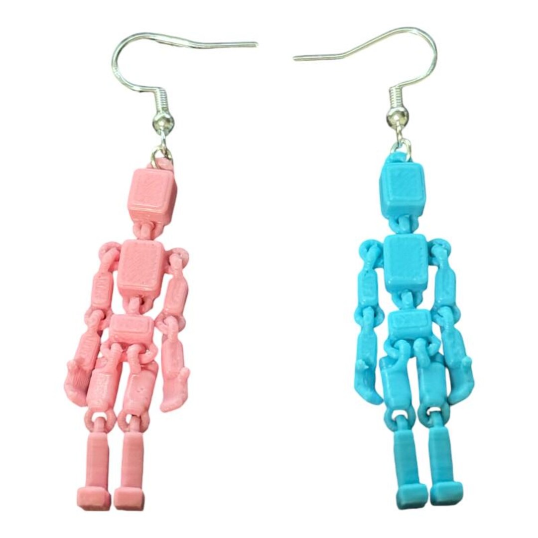 Fidget Man Articulated Earrings, 3D Printed - Etsy