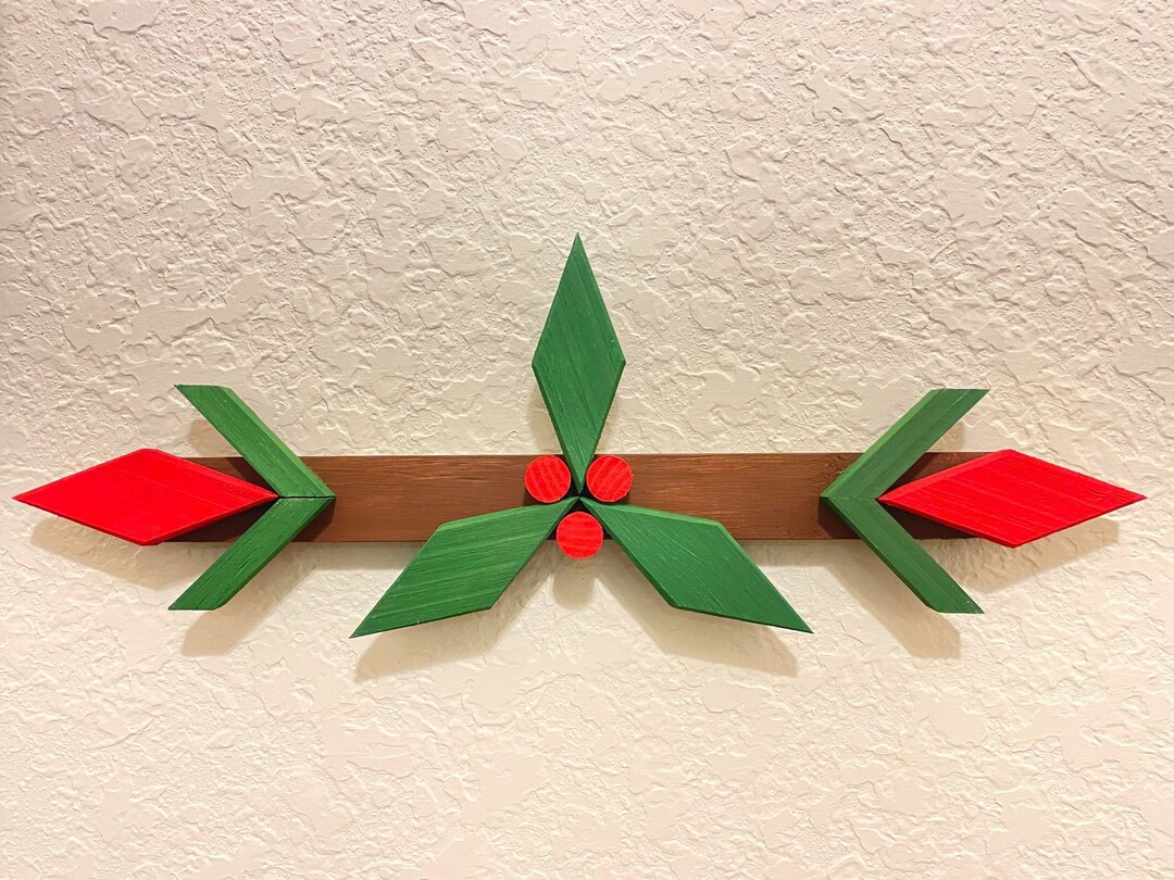 Handmade Rustic Christmas/winter Wooden Holly Wall Decor - Etsy