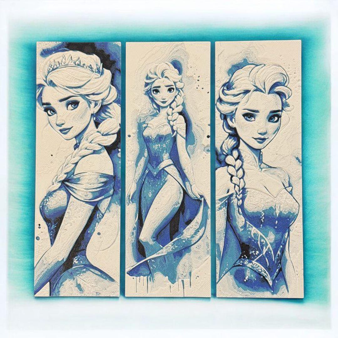 Elsa frozen Inspired Fan Art Bookmark Set - Etsy