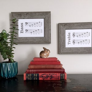 Treble & Bass Clef Note Charts Printable 5"x7" - Etsy
