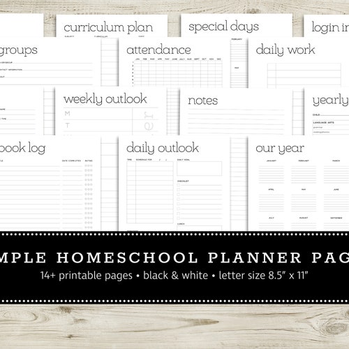 SIMPLE HOMESCHOOL PLANNER Printable Easy to Use Organisation - Etsy