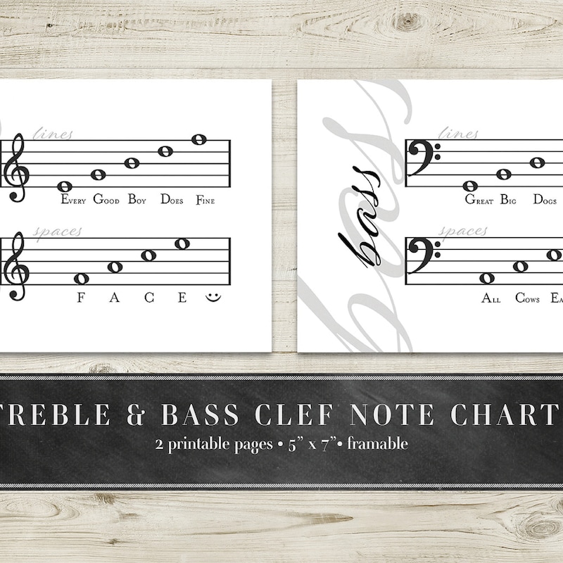 Treble Bass Clef - Etsy