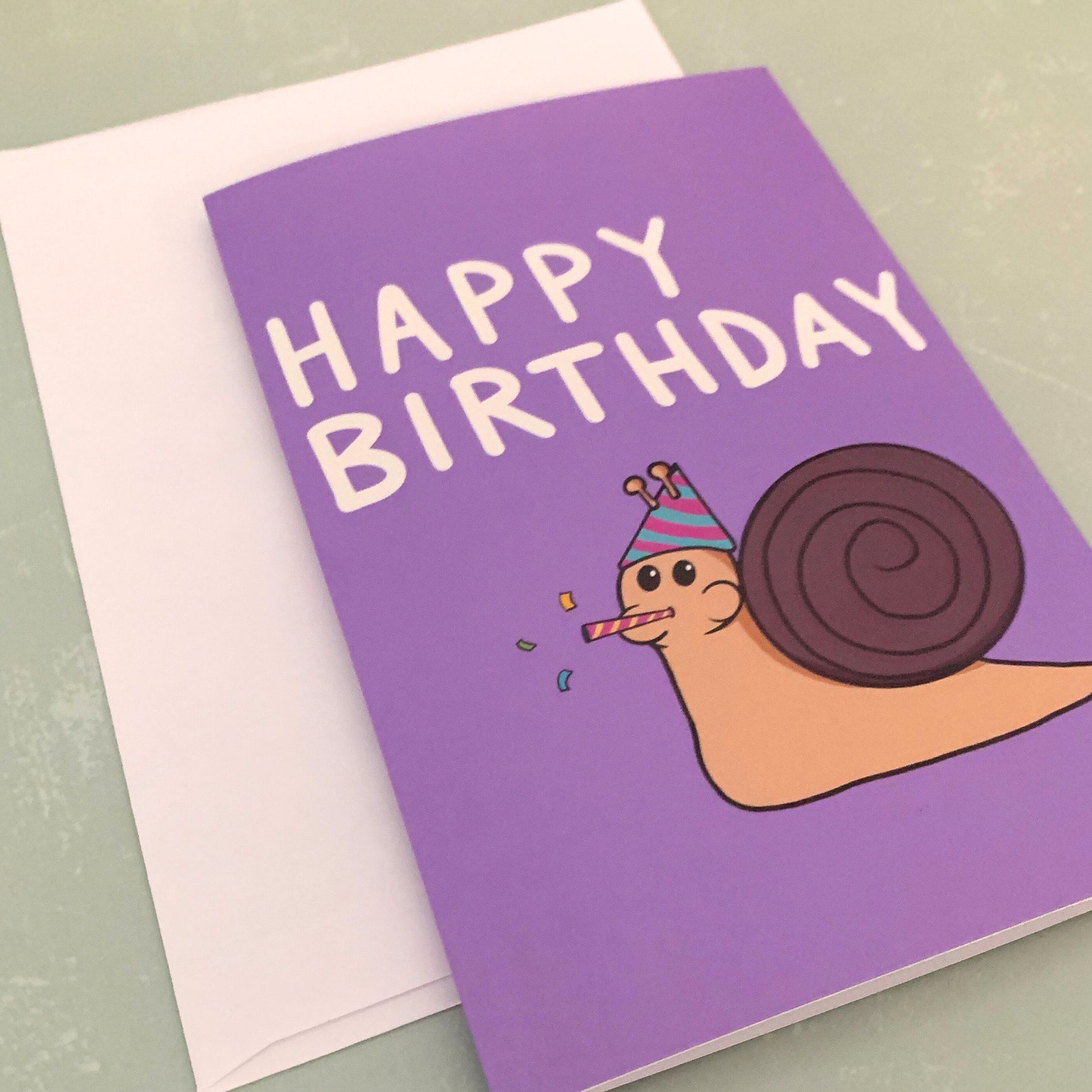 Todd the Snail Birthday Card Cute Snail Birthday Card Unique and Quirky ...