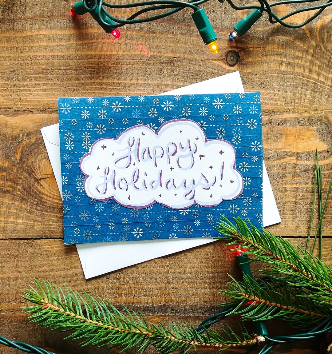 Happy Holidays Winter Christmas Card Non Religious Card Holiday ...
