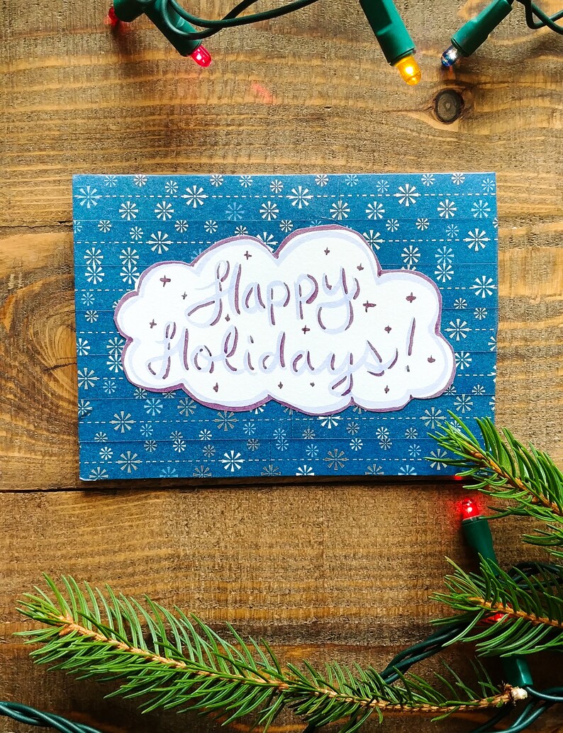 Happy Holidays Winter Christmas Card Non Religious Card Holiday ...