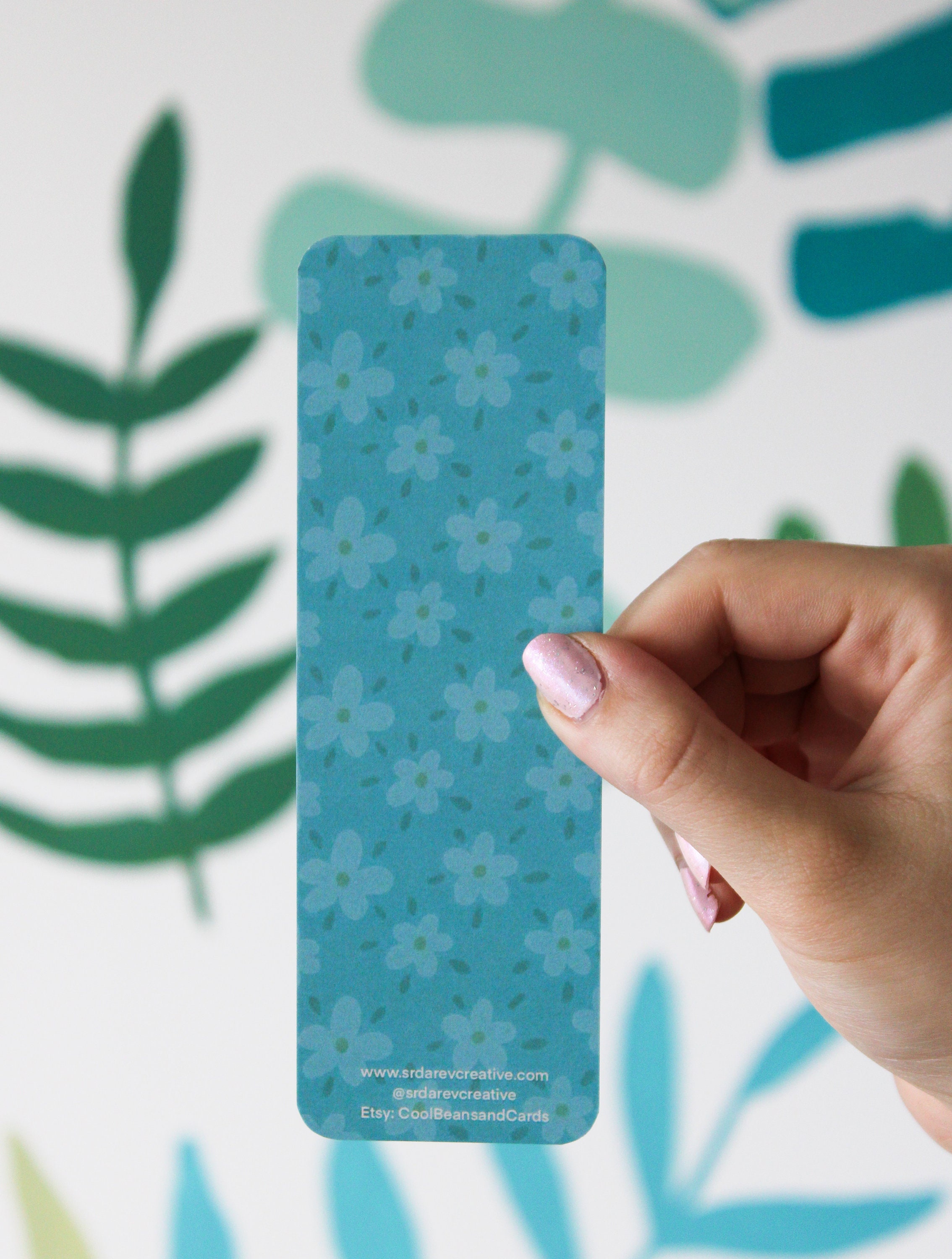 Daisies With Light Blue Background Bookmark - Etsy