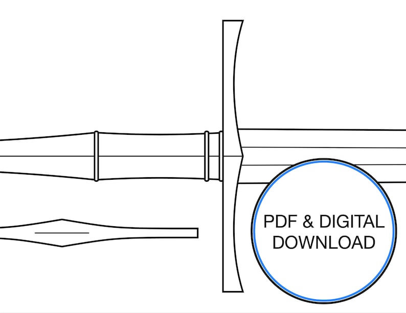 Medieval Longsword Template (PDF & PNG) - Etsy