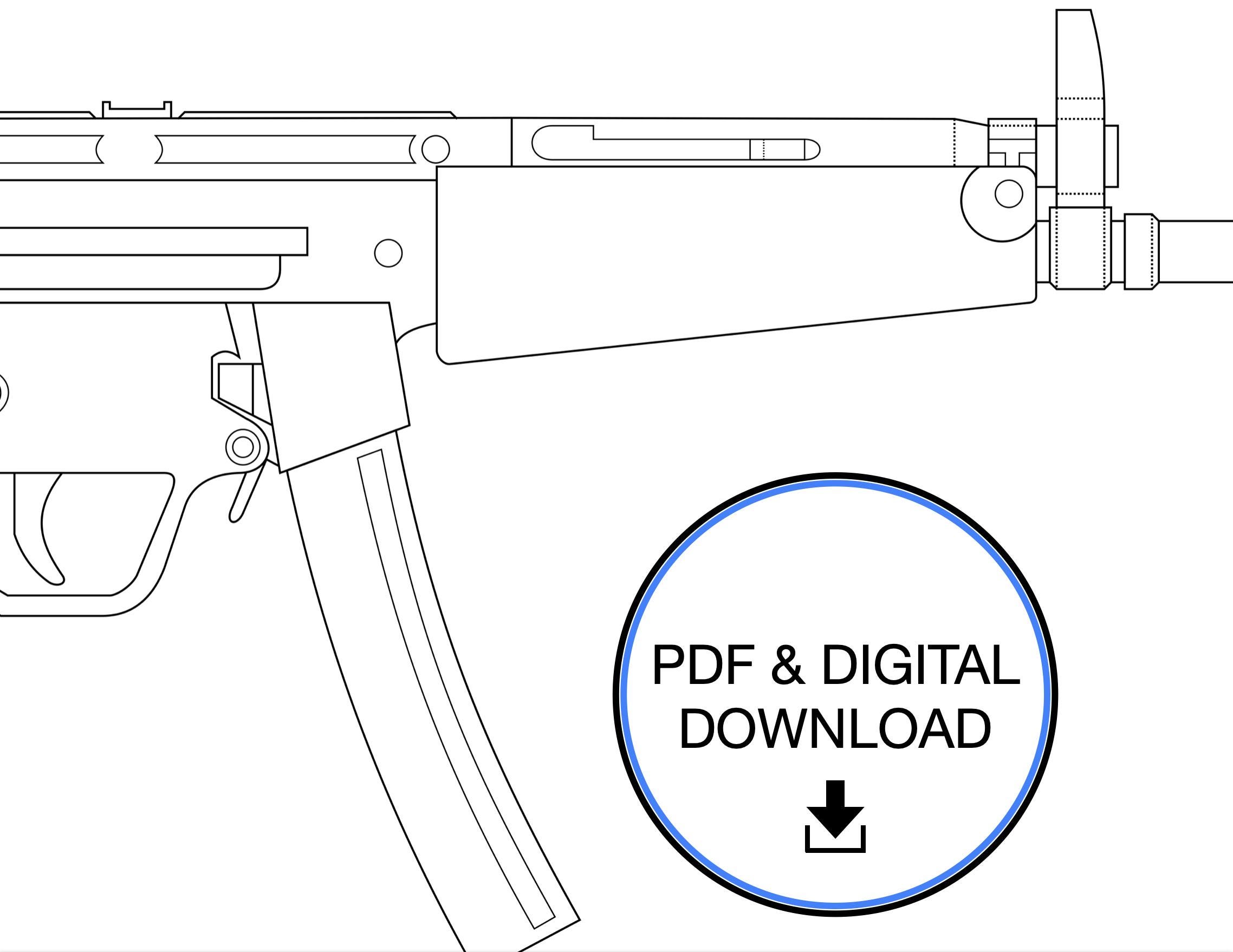 MP5 Sub Machine Gun (foam Template) - Etsy
