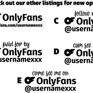 Onlyfans Car Decal Custom Onlyfans Sticker Custom Username - Etsy
