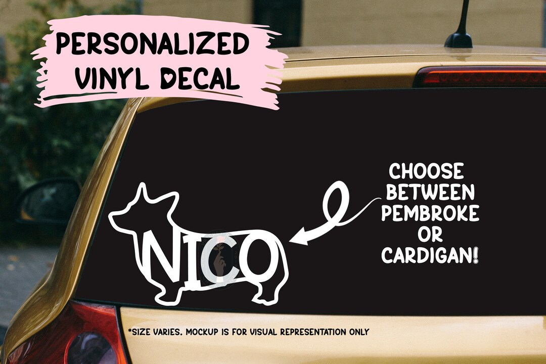 Custom Corgi Decal Corgi Car Decal Personalized Corgi - Etsy