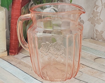 Anchor Hocking Mayfair Pink Depression Glass Cookie Biscuit Jar Open ...