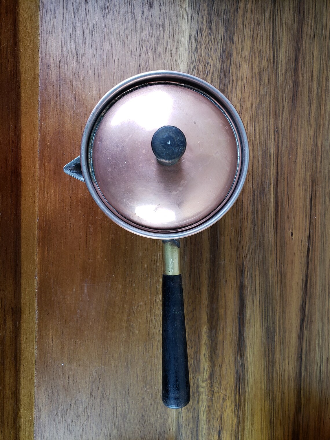 Copper Pot With Spout and Lid Sauce Pot Midcentury Handle | Etsy