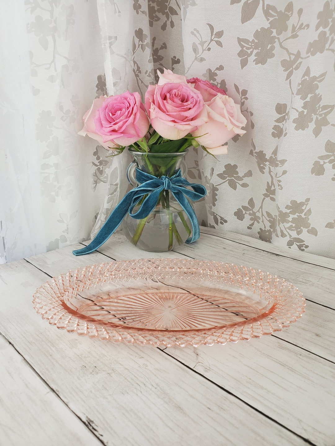 Hocking Glass Co Pink Depression Glass Miss America Pattern Oval Tray ...