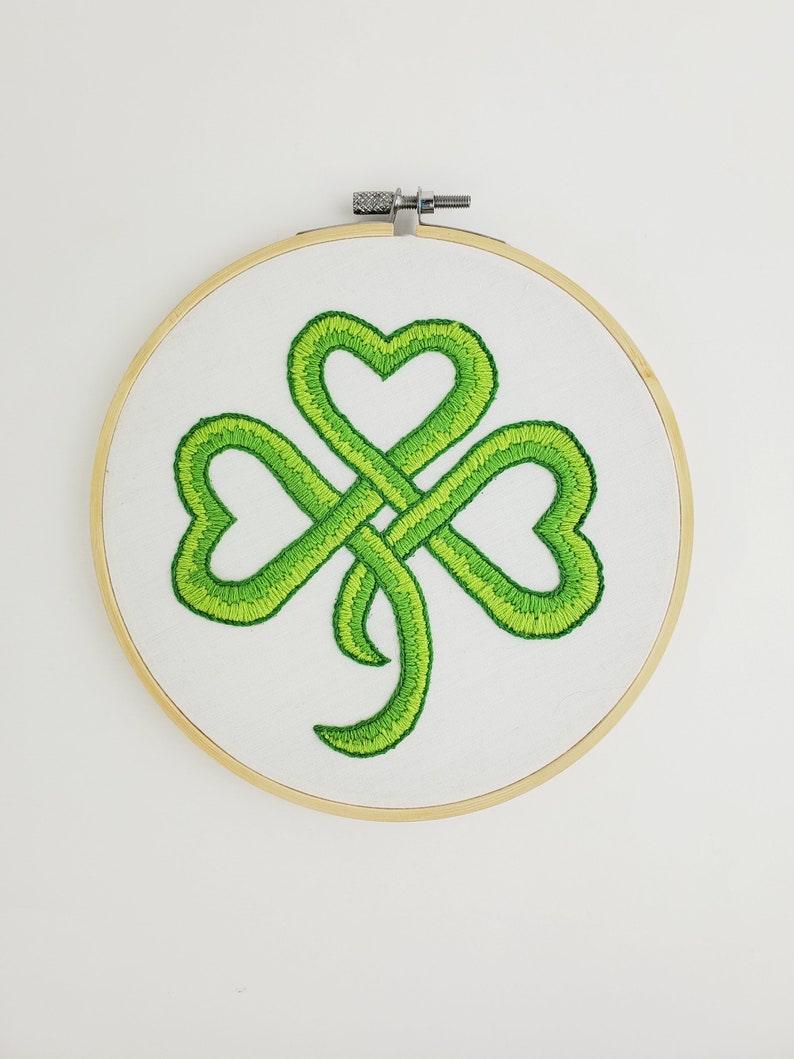 Embroidered Shamrock Wall Decoration, Irish Decor, Finished Work, St ...