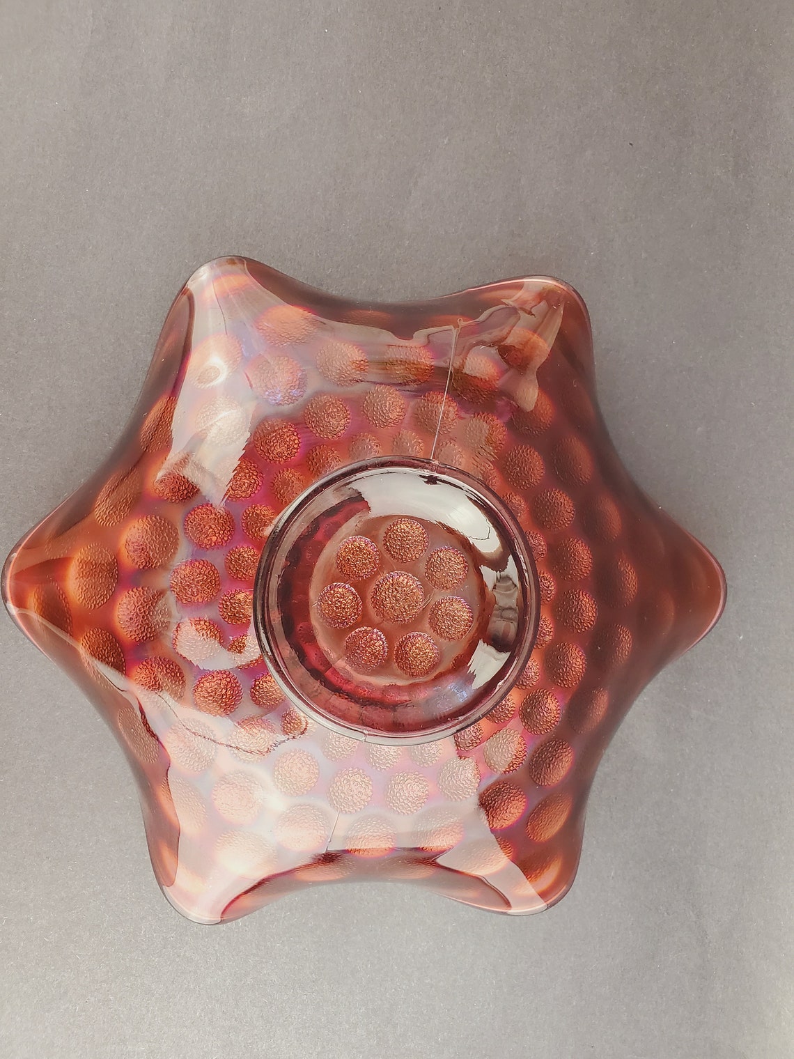 Fenton Amethyst Coin Dot Bowl With Stipled Dots - Etsy