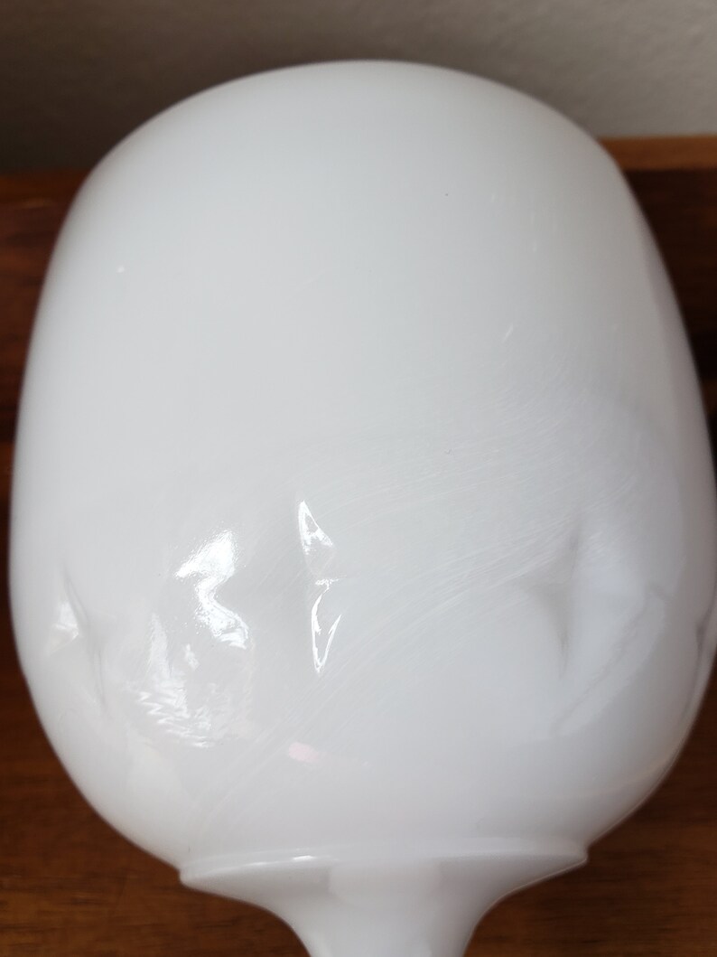 UNIQUE White Milk Glass Goblet With Starburst Pattern, Marbled ...