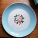 China Plate, Blue Border, Floral Pattern, Mint Blue, Dinner Plate ...
