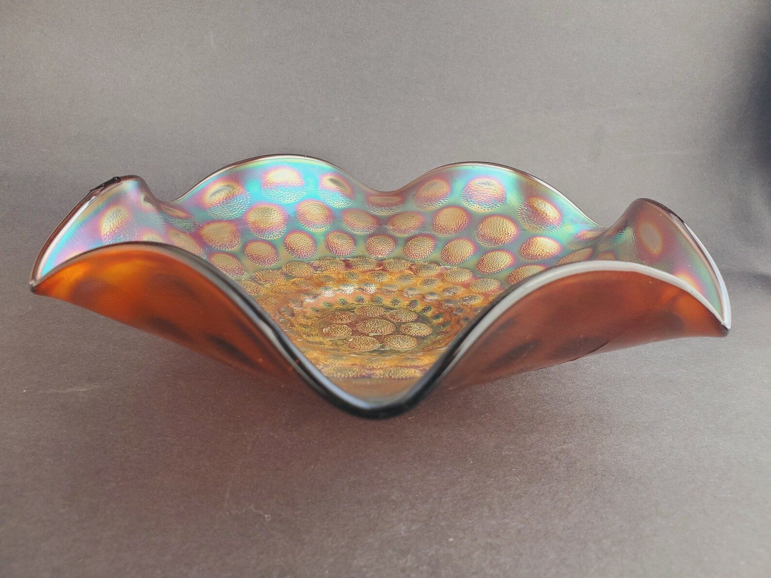Fenton Amethyst Coin Dot Bowl With Stipled Dots - Etsy