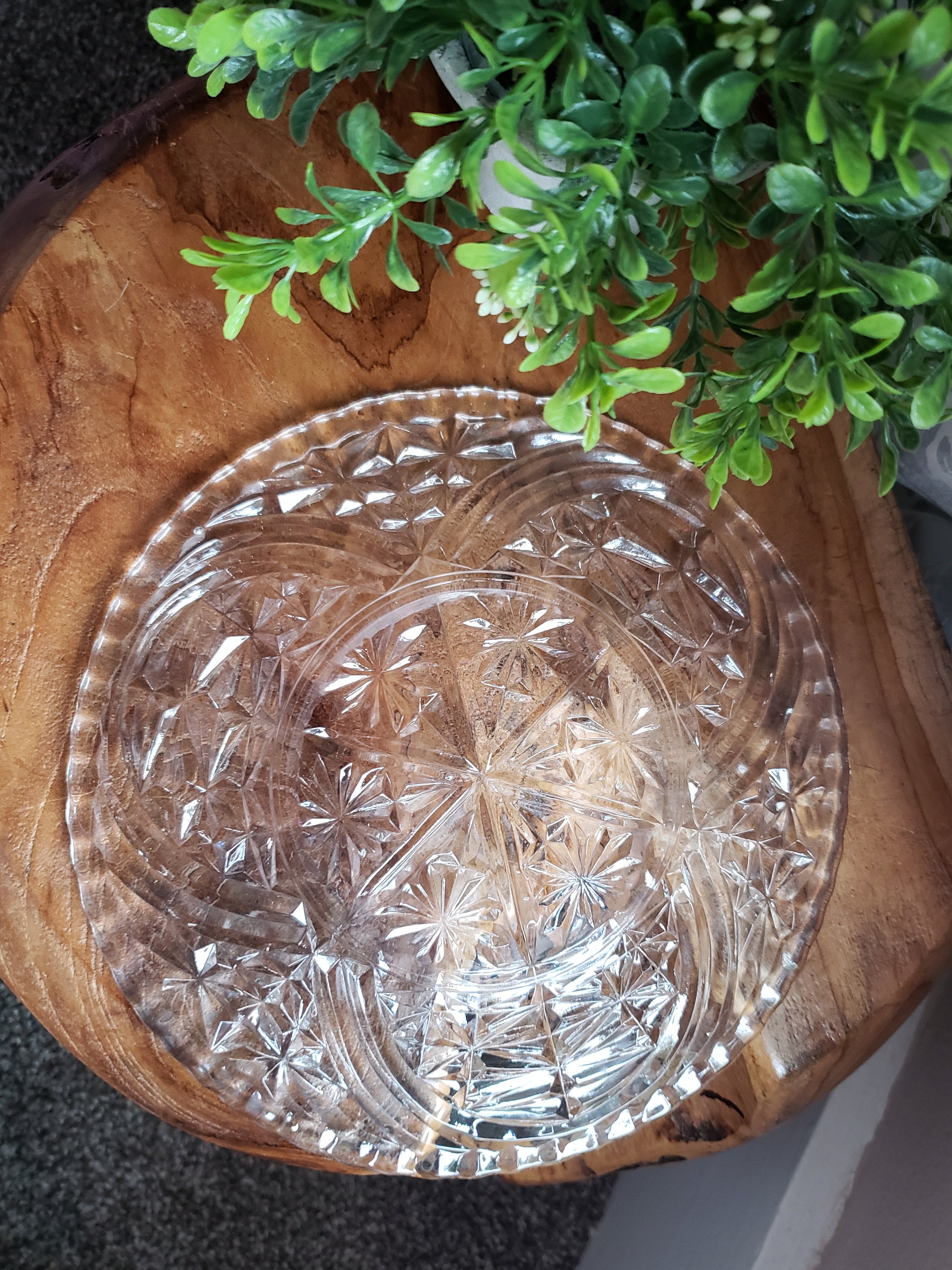 Pretty Cut Glass Plate Small Glass Plate Hostess Gift - Etsy
