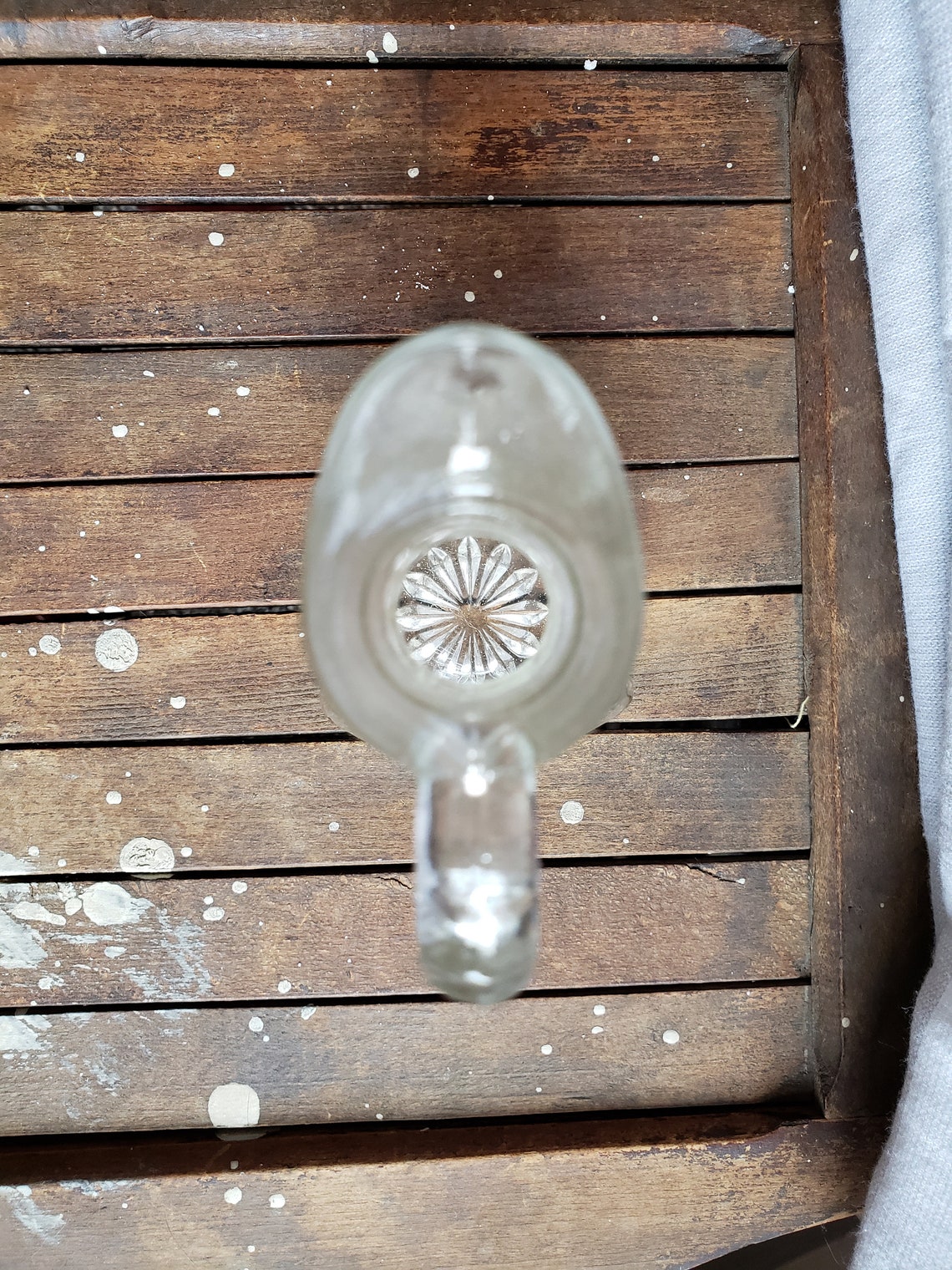 Small Cut Glass Cruet Syrup Bud Vase Vanity Glass Sunburst | Etsy