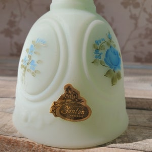 Fenton Blue Rose on Blue Satin Handpainted Bell - Etsy