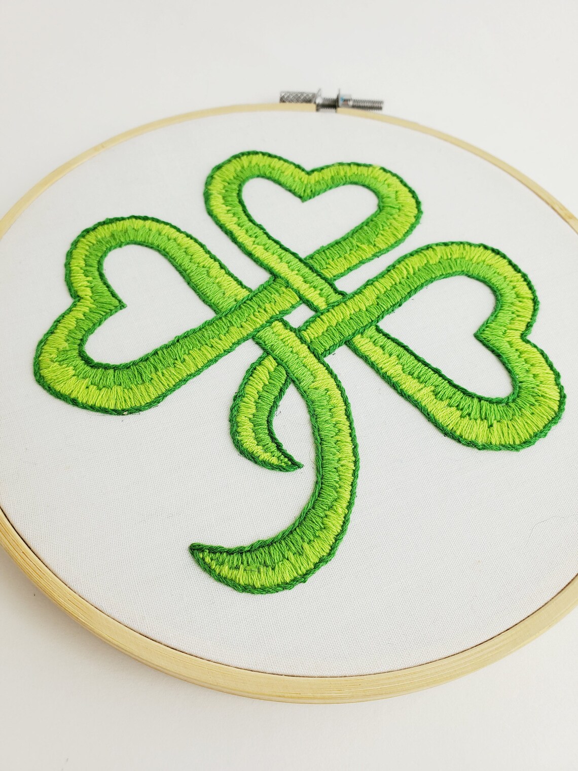 Embroidered Shamrock Wall Decoration, Irish Decor, Finished Work, St ...