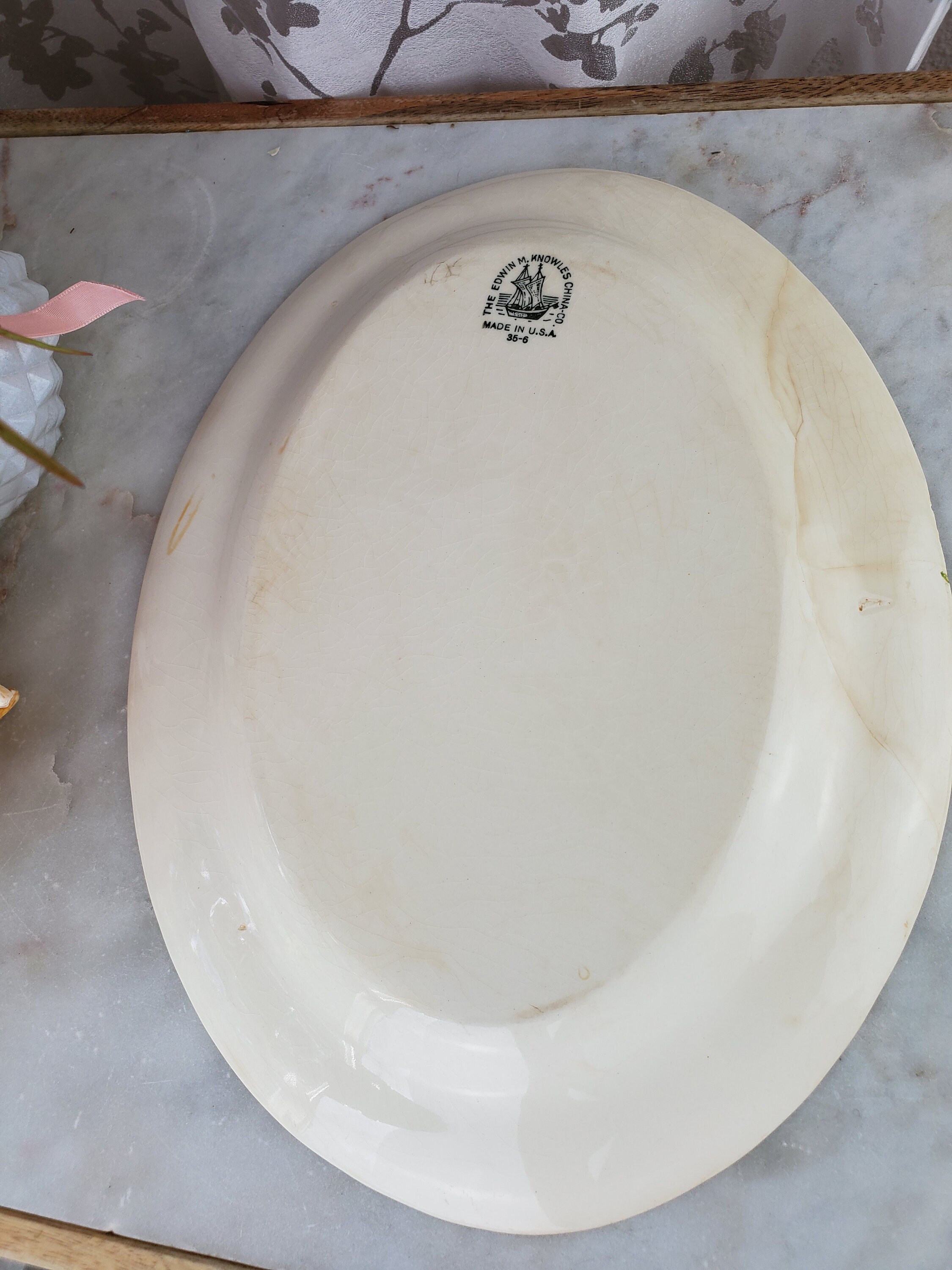 Edwin M Knowles China Co Spring Bouquet Pattern Oval Serving - Etsy