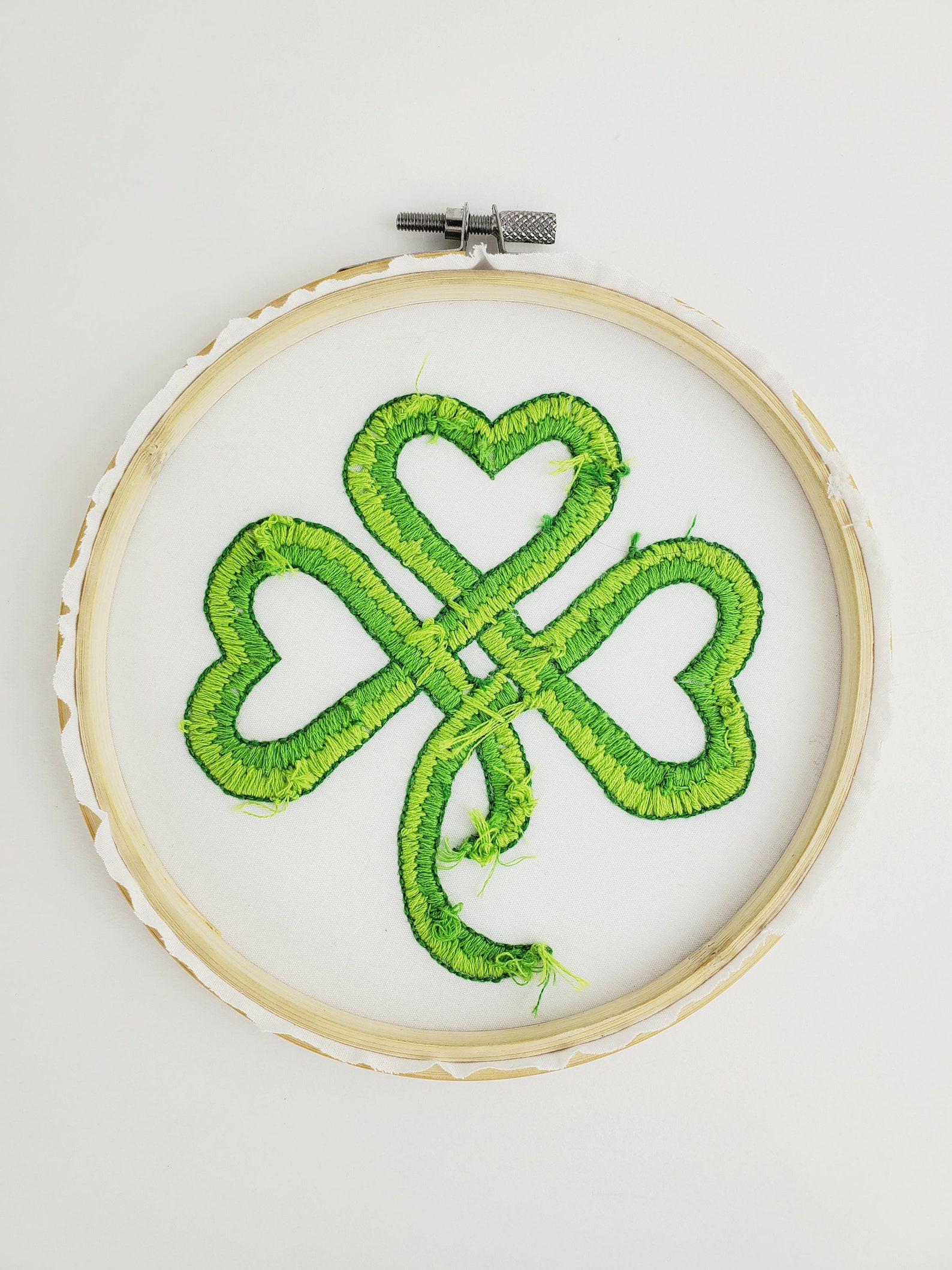 Embroidered Shamrock Wall Decoration, Irish Decor, Finished Work, St ...