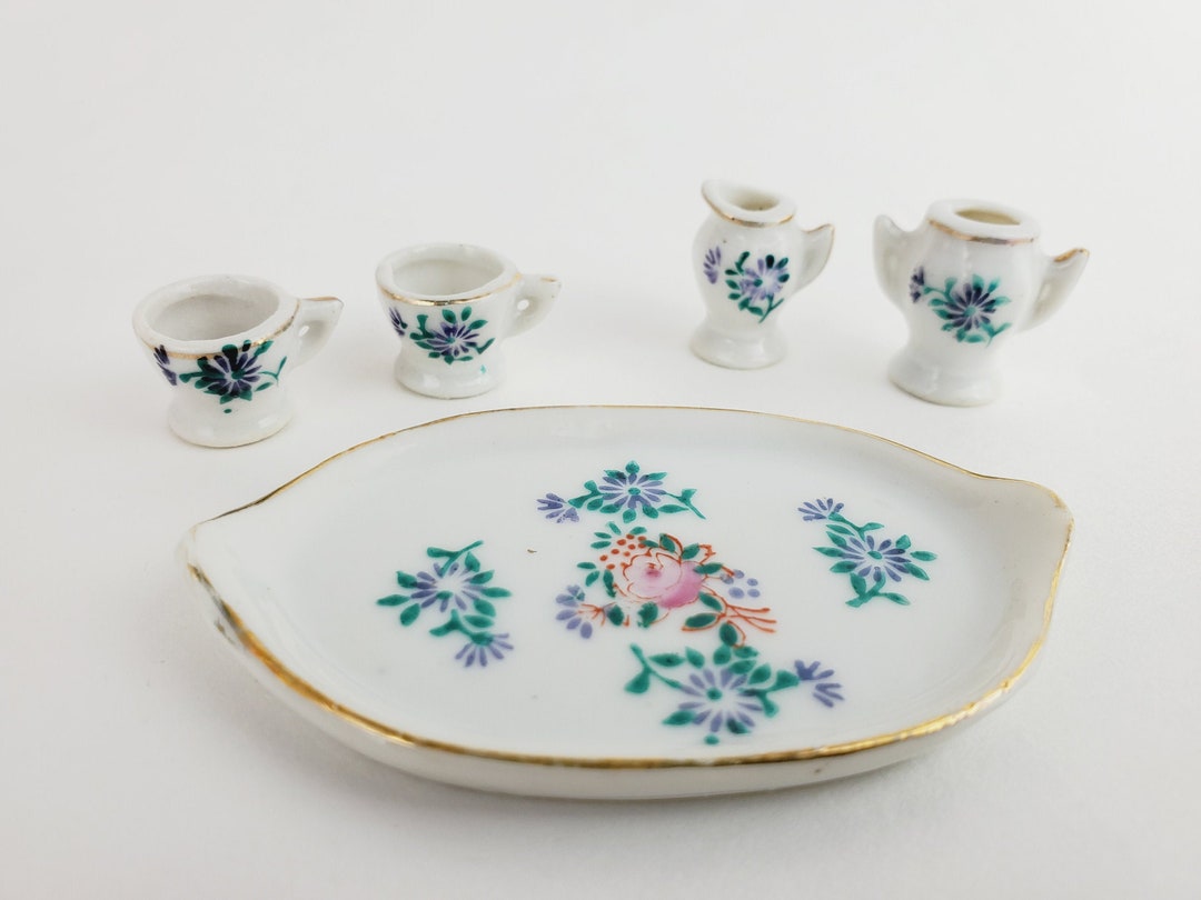 5 PIECE Occupied Japan Miniature Porcelain Tea Set, Toy China Tea Ssr ...