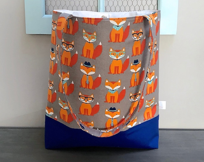 The Fox: Everythingtote/fox Tote/ Fox Handbag/ Fox Bag - Etsy