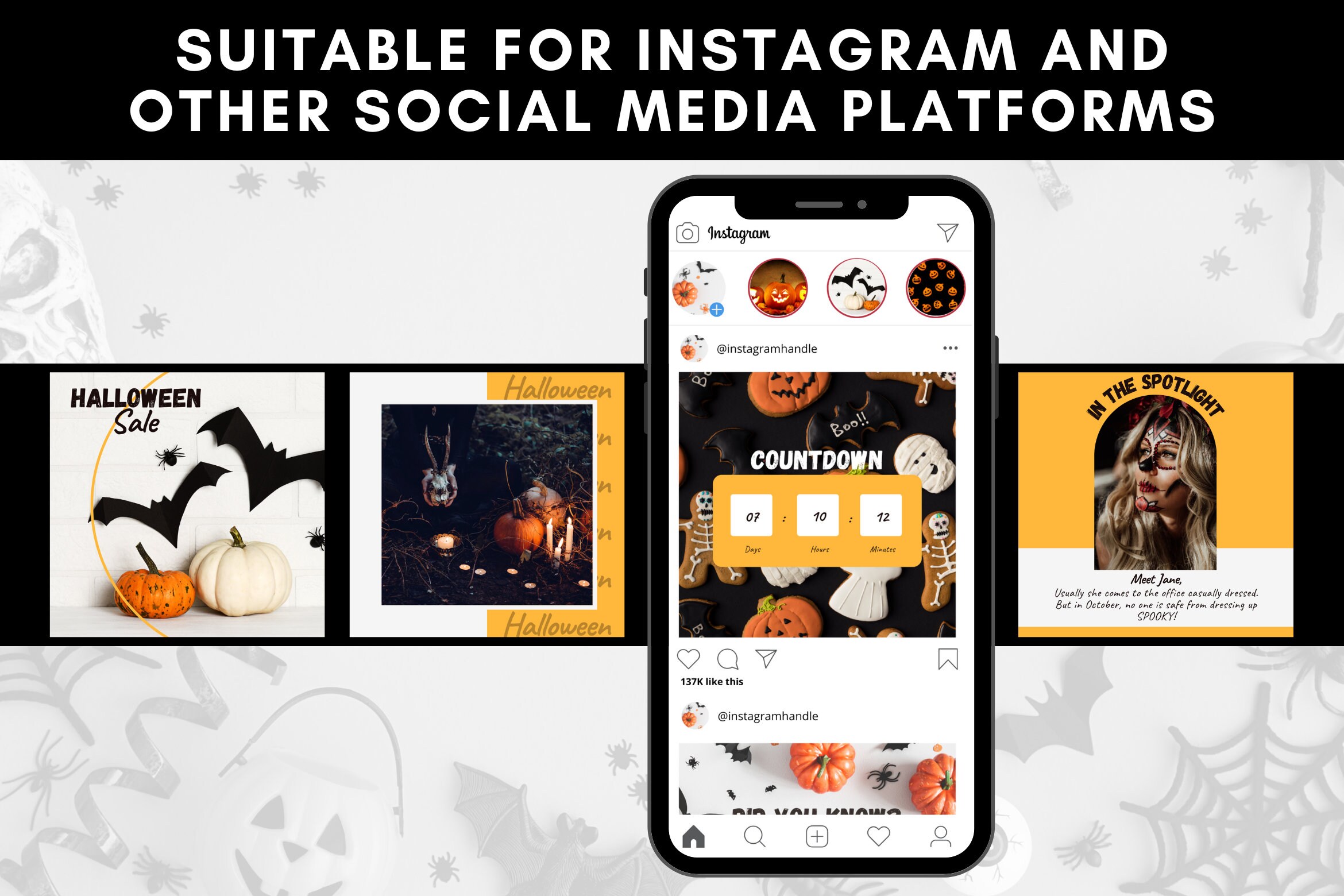 31 HALLOWEEN Social Media Posts Canva Templates Social Media Design ...