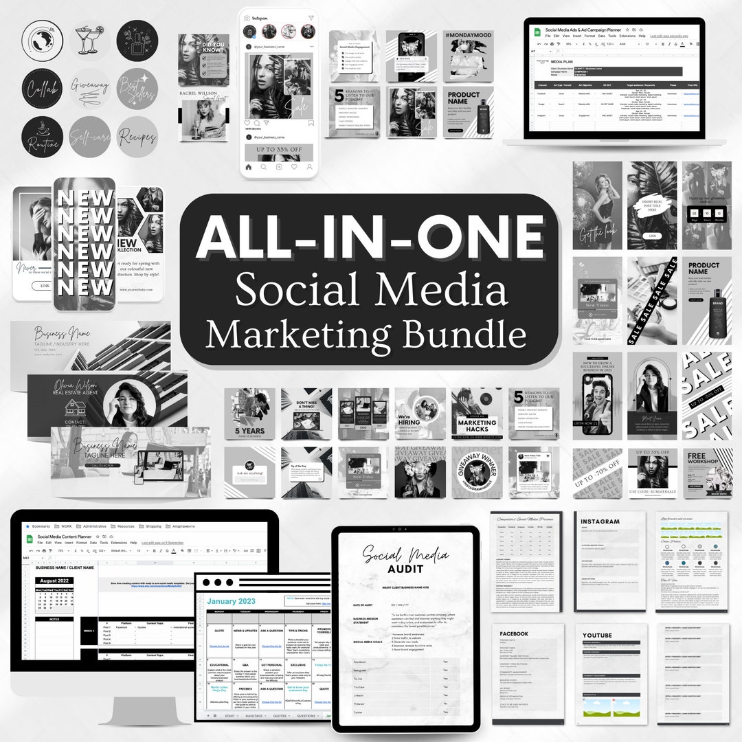 All-in-one Social Media Marketing Bundle Social Media Templates ...