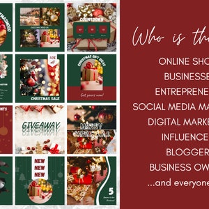 31 CHRISTMAS Social Media Posts Canva Templates Social - Etsy