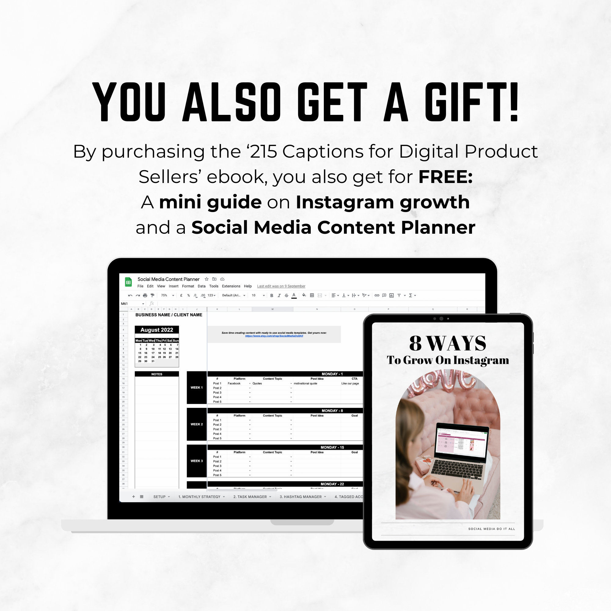 215 Captions for Digital Product Sellers, Instagram Caption Templates ...