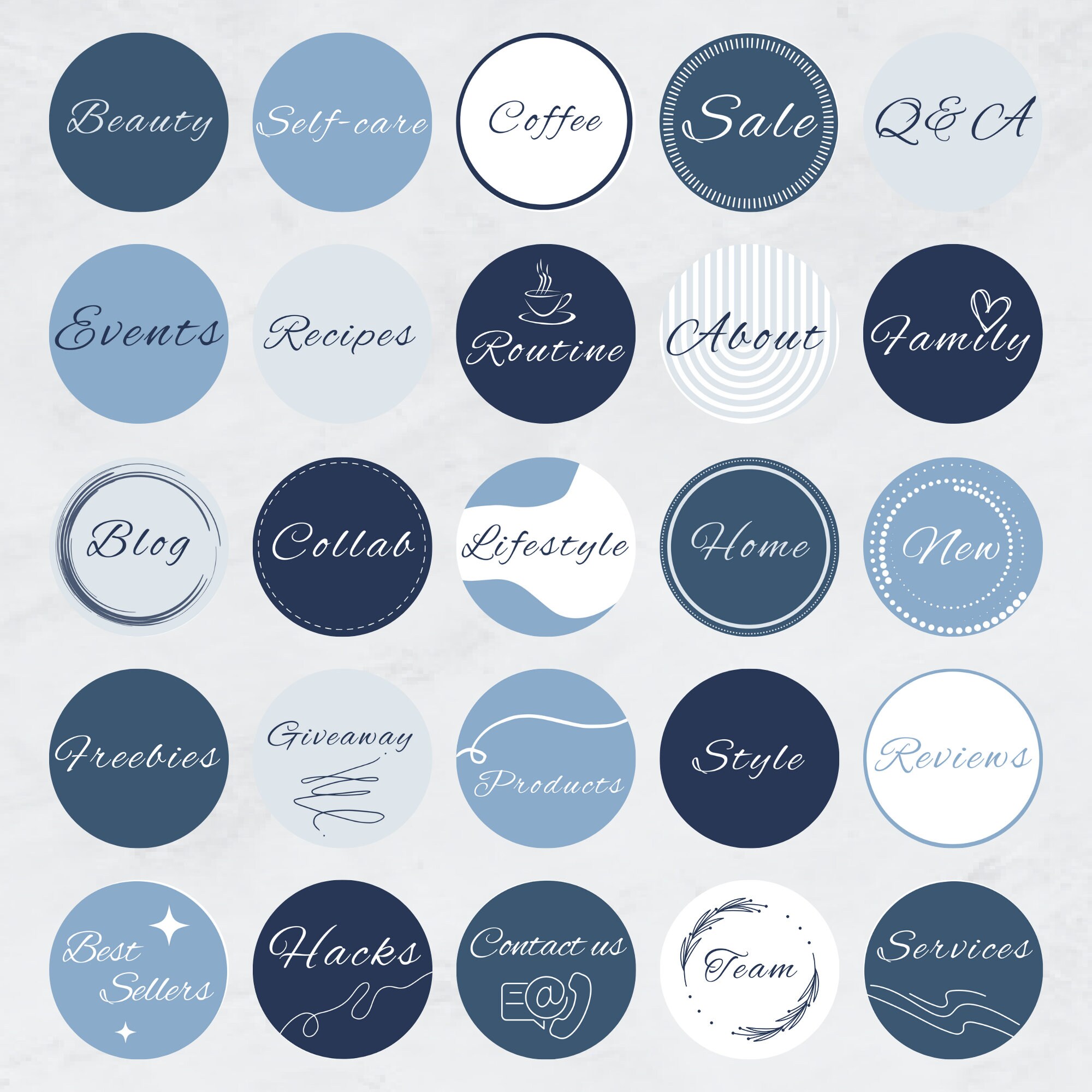 120 Blue Instagram Story Highlights Instagram Highlight Covers ...